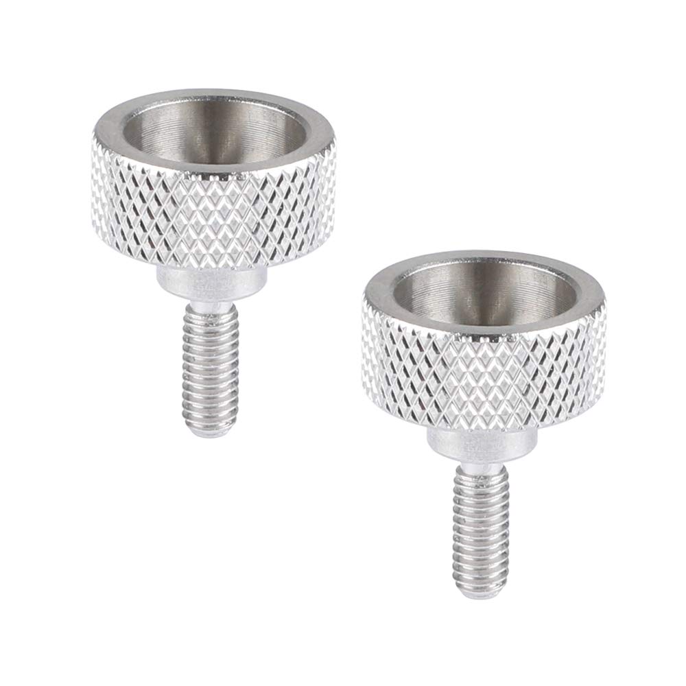 CAMVATE M4 Thumb Screw Button Head Cap Screw Brass Nickel (2 Pieces) - 1988