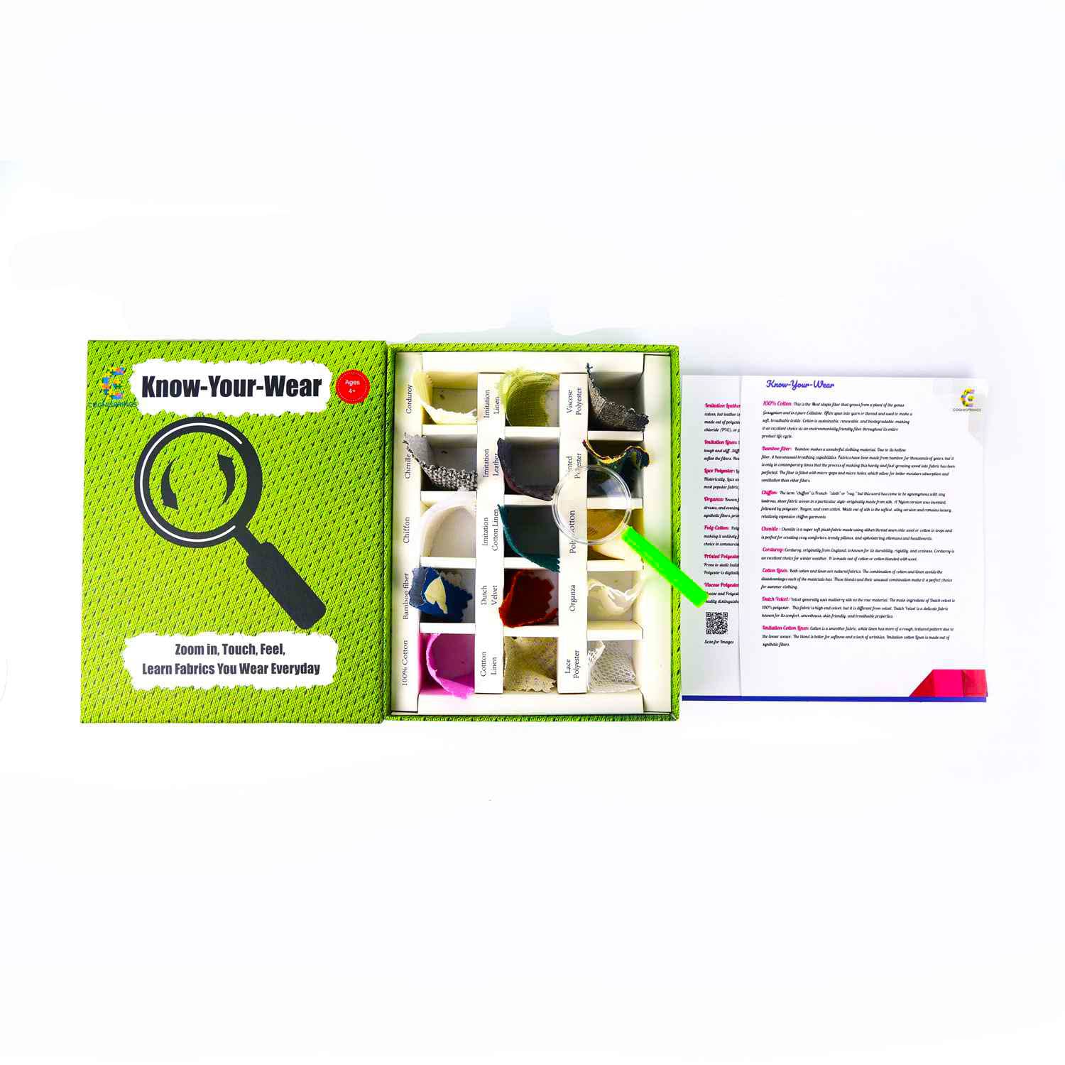 Cognisprings Know-Your-Wear Fabric Learning Kit - Montessori Toys - Preschool Learning Activities - Educational Toys for Kids 5-7 - Autism Toys