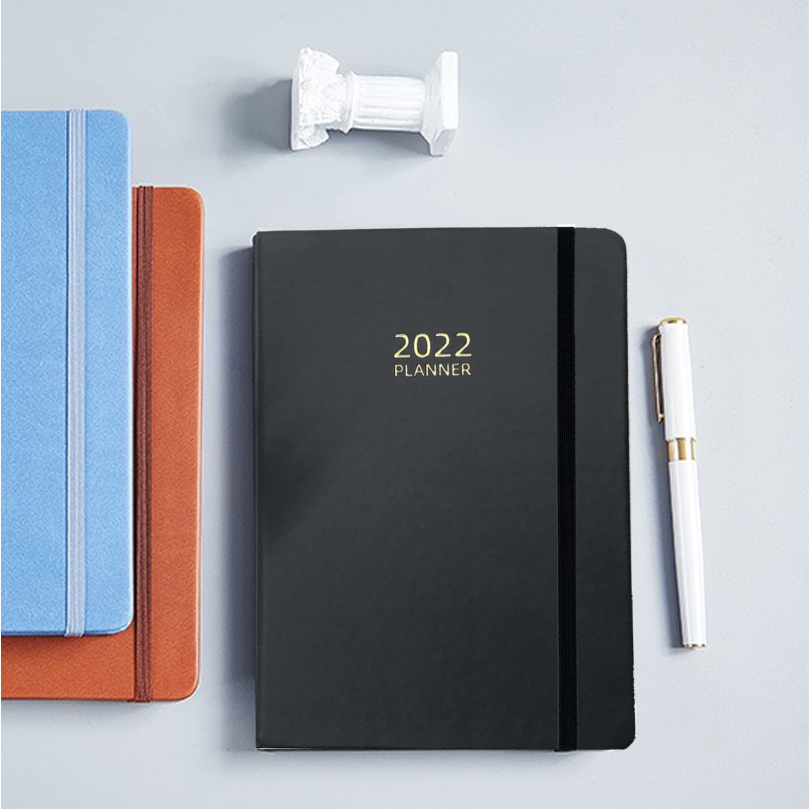 2022 Student Planner Daily &Weekly & Monthly Planner ,12-Month Planner with Tabs & Back Pocket , Contacts and Passwords,Flexible Cover, 6.1"x8.5"(Black)