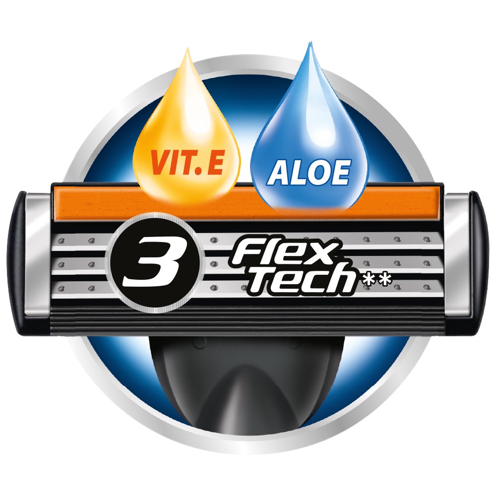Bic Flex 3 Hybrid Men's Triple-Blade Razors, Pack with 1 Handle + 4 Refills - with 3 Moveable Blades and Pivoting Head for an Extra Smooth and Precise Shave