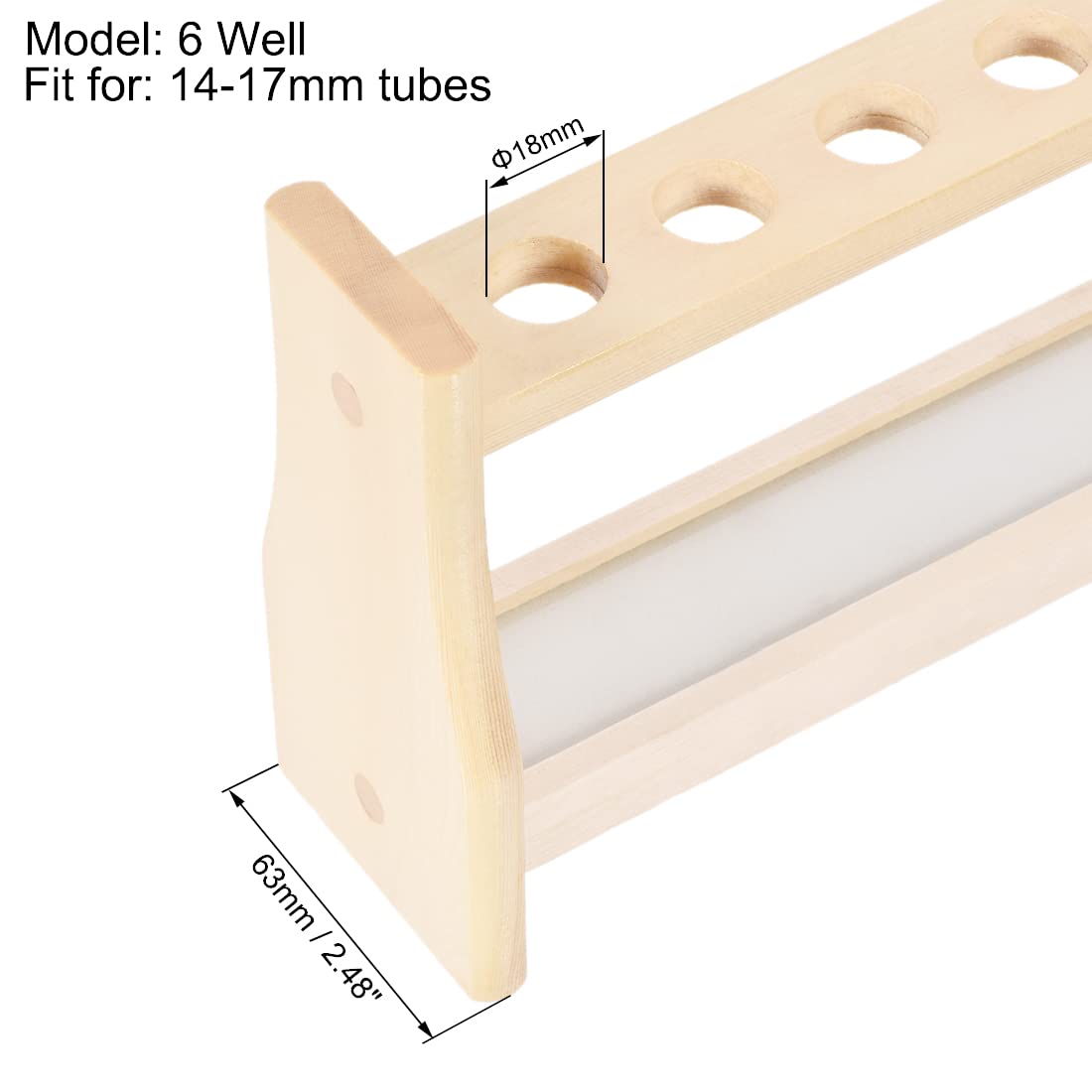 uxcell Wooden Test Tube Holder Rack 6 Wells for 10ml Centrifuge Tubes