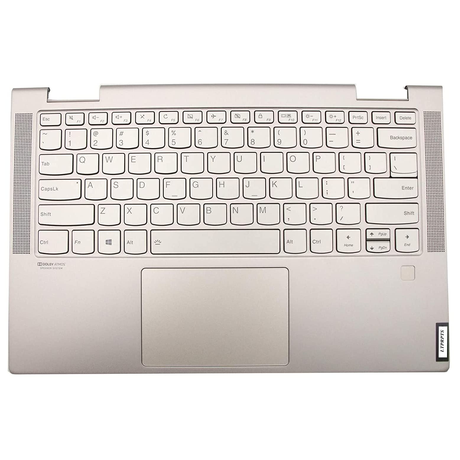 Replacement for Lenovo Yoga C740-14 C740-14IML Laptop Upper Case Palmrest Keyboard Touchpad Assembly Part 5CB0U43990 Top Cover Sliver