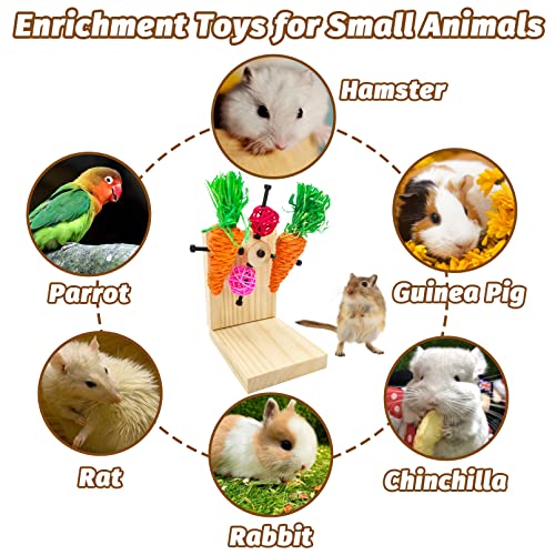 BNOSDM Wooden Foraging Toy for Small Animals Hamster Enrichment Foraging Toys Interactive Spin Guinea Pig Puzzle Toy for Dwarf Hamster Guinea Pig Chinchilla Rat Rabbit Chinchilla Bunny
