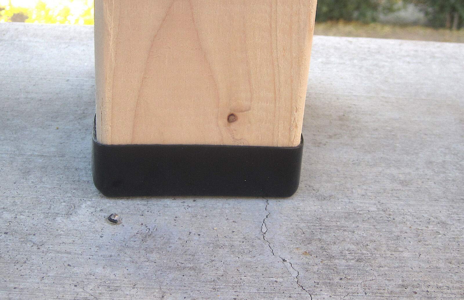 4 Pack 2x4 Wood Post End Cap Leg Cover Floor Protector Stud Rack Rubber Black