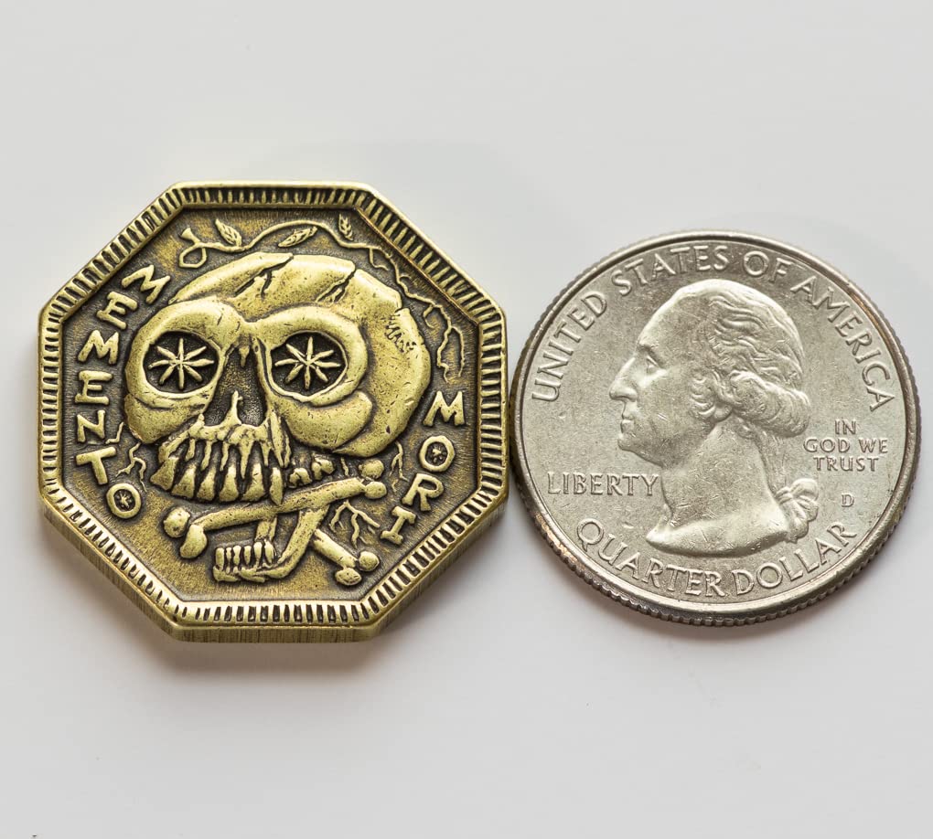 Memento Mori Brass Coin | Memento Vivere Stoic Reminder Token