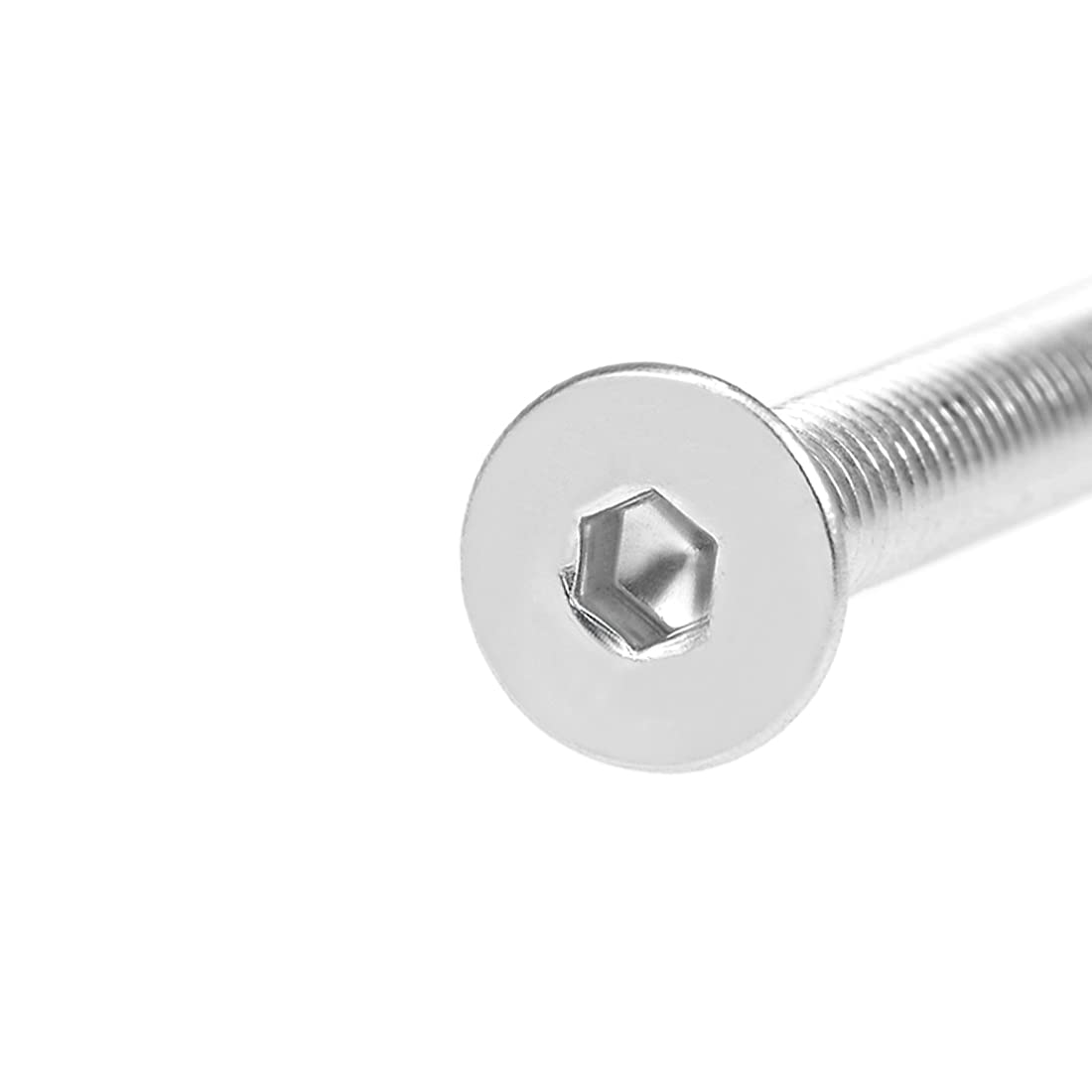 uxcell M4x40mm Flat Head Machine Screws Inner Hex Screw 304 Stainless Steel Fasteners Bolts 20Pcs