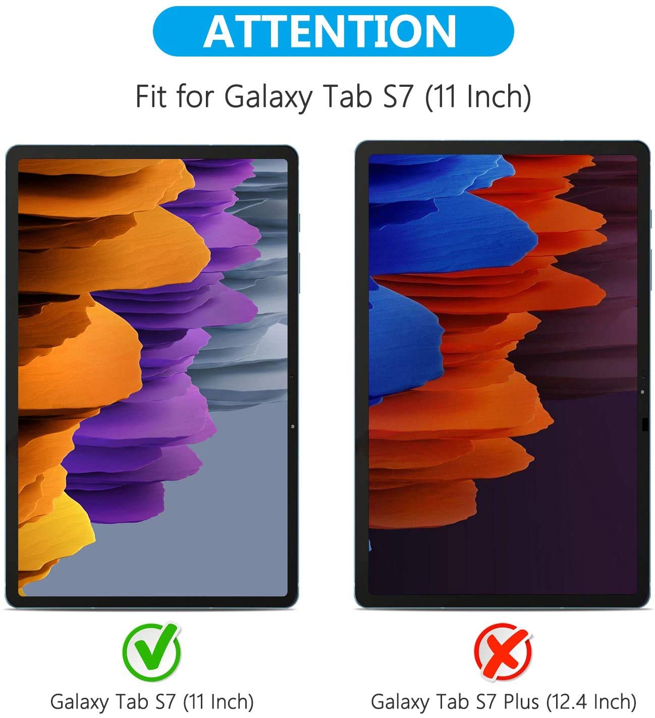 TANTEK [2-Pack Screen Protector for Samsung Galaxy Tab S7(SM-T870/T875,2020) 11 inch,Tempered Glass Film,Ultra Clear,Anti Scratch,Bubble Free