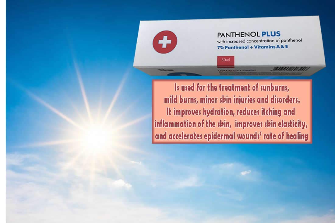 Panthenol Plus - Cream for Skin care and Sun burn - A moisturizing and nourishing cream for irritated and Dry Skin