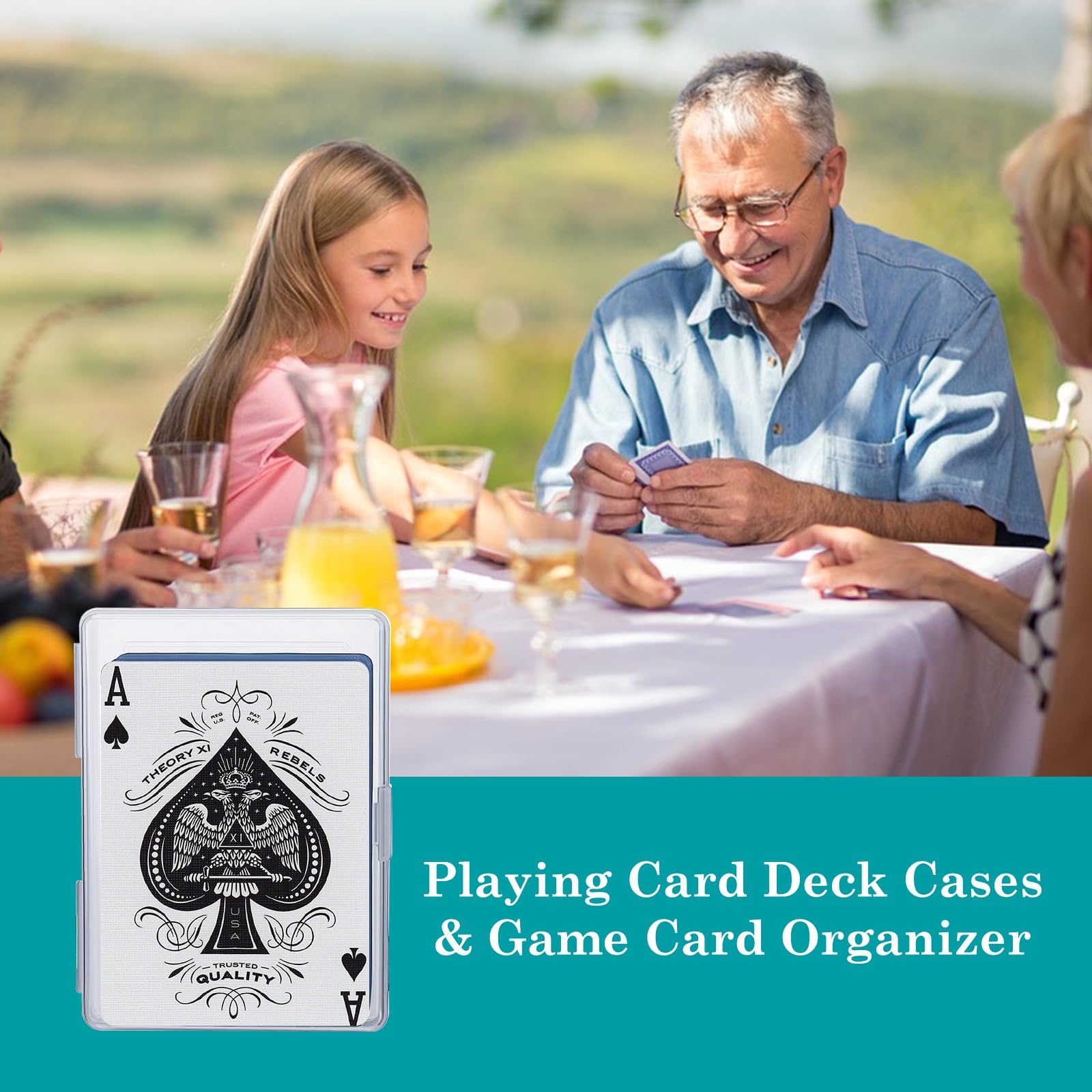 APACALI 24PCS Playing Card Case Clear Plastic Gaming Game Card Holder Organizer, Snaps Closed Clear Card Box Small Hard Plastic Card Storage Box, Empty Trading Card Storage Box 3.8x2.7x0.82 Inch