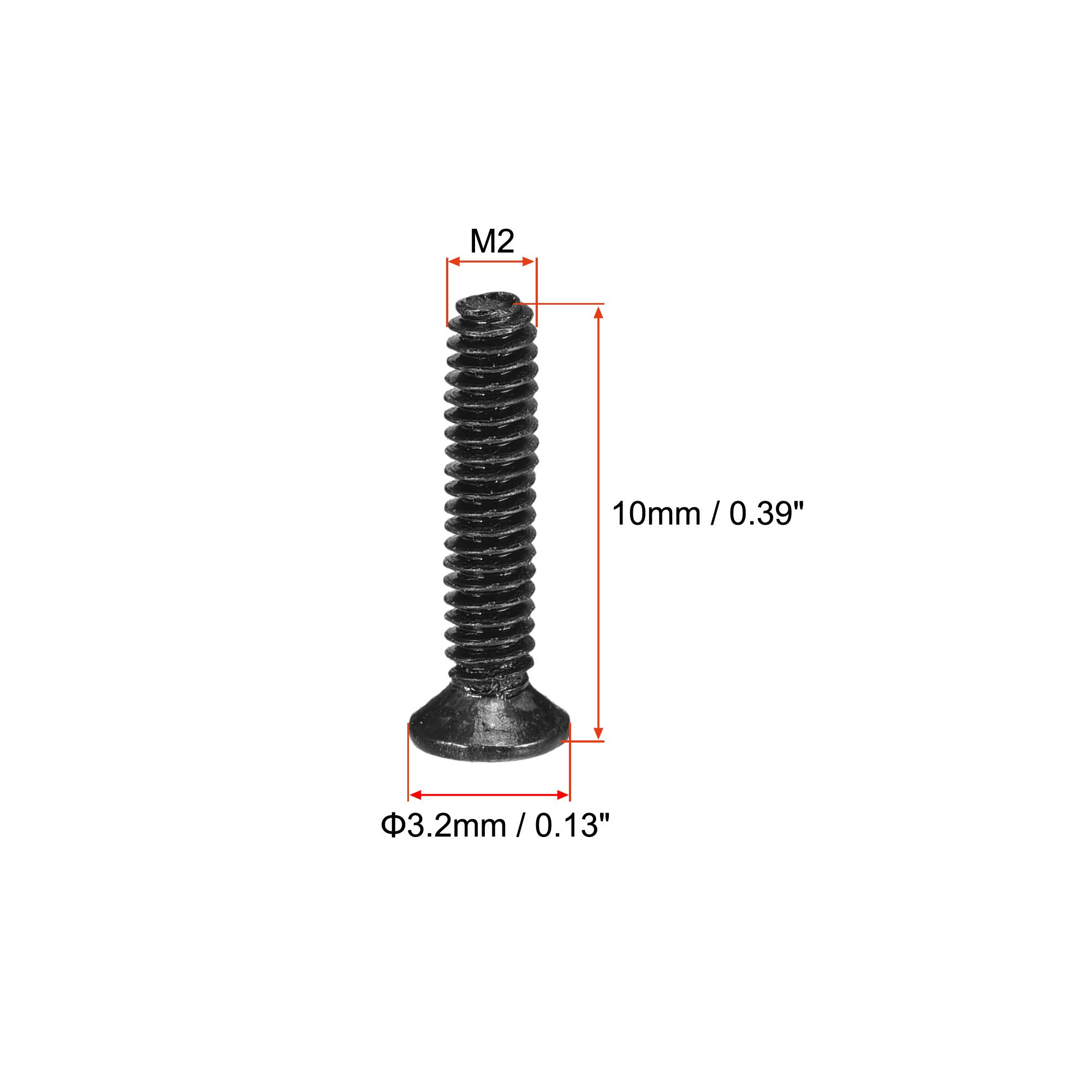uxcell M2 x 10mm Phillips Screws Fastener Black for Laptop PC TV Fan Switch 500pcs