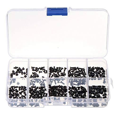 Screw 300pcs/Set Laptop Computer Screws Kit Assemble Fastening Flat Head Black Repair Case