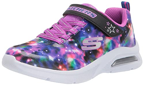Skechers Kids Girls Microspec Max-Spiral Galaxy Sneaker, Blue/Multi, 2 Little Kid