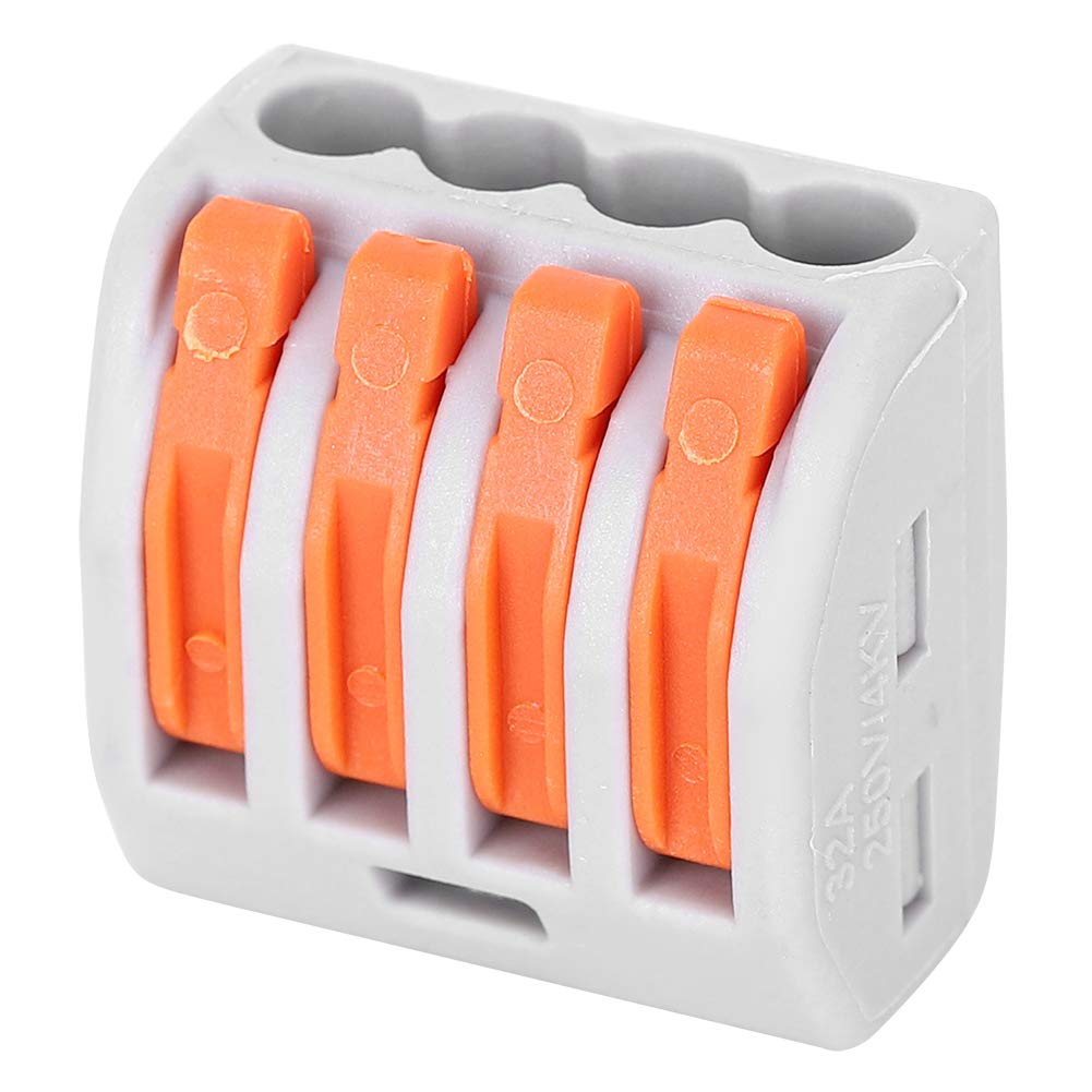 Wire Quick Connector,10pcs PCT-214 Wiring Connectors Terminal Blocks 4 Way Lighting Electrical Cable Fast Connection