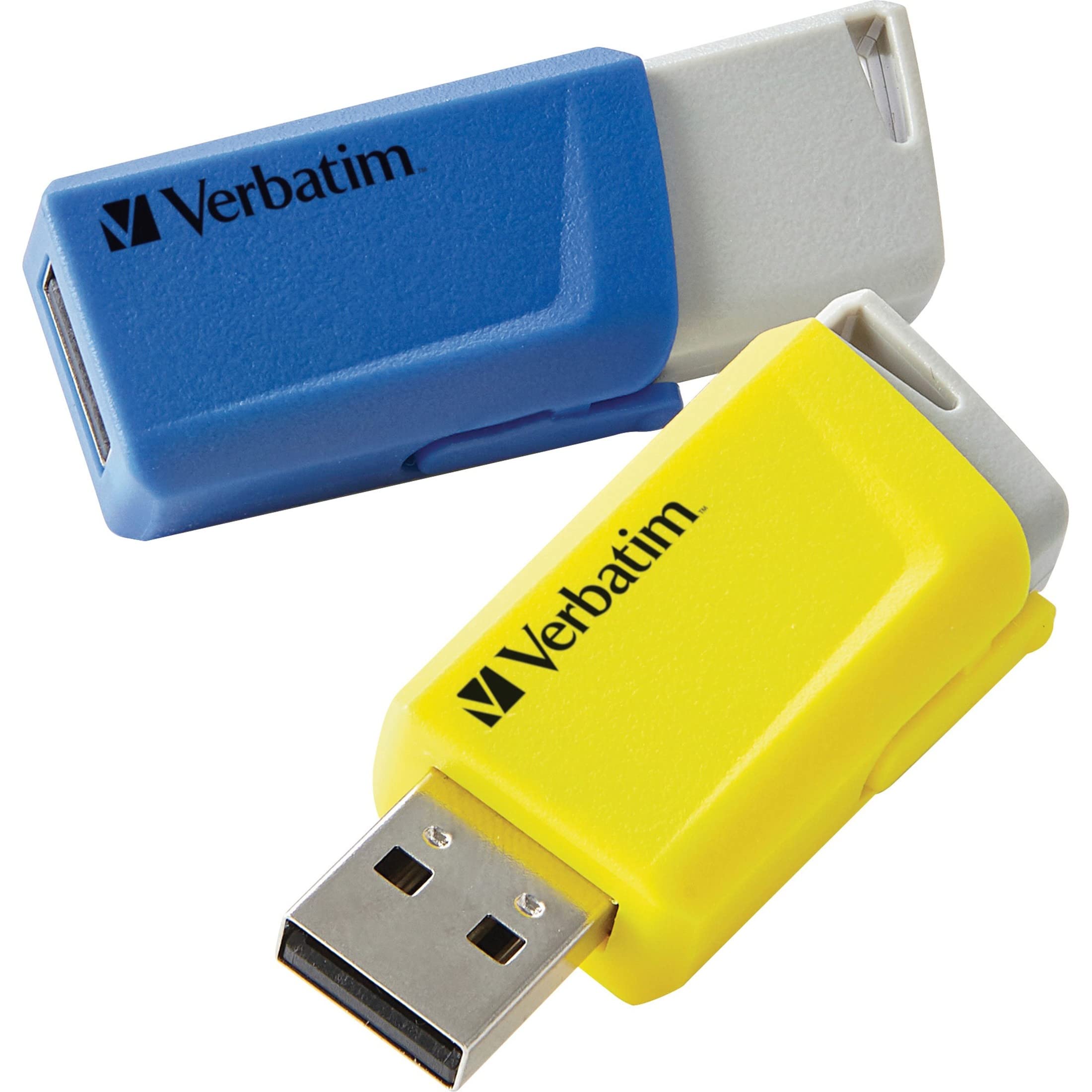 Verbatim 16GB Store ‘n’ Click USB Flash Drive – 2pk – Blue Yellow (70376)