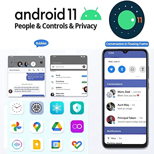 Android Phone Unlocked, Blackview A55, 4G Dual SIM Unlocked Cell Phone Android 11 Phones Unlocked, 3GB+16GB ROM Storage 128GB Expandable, 6.5" HD+Face ID Unlock,4780mAh,Support AT&T, Cricket, T-Mobile