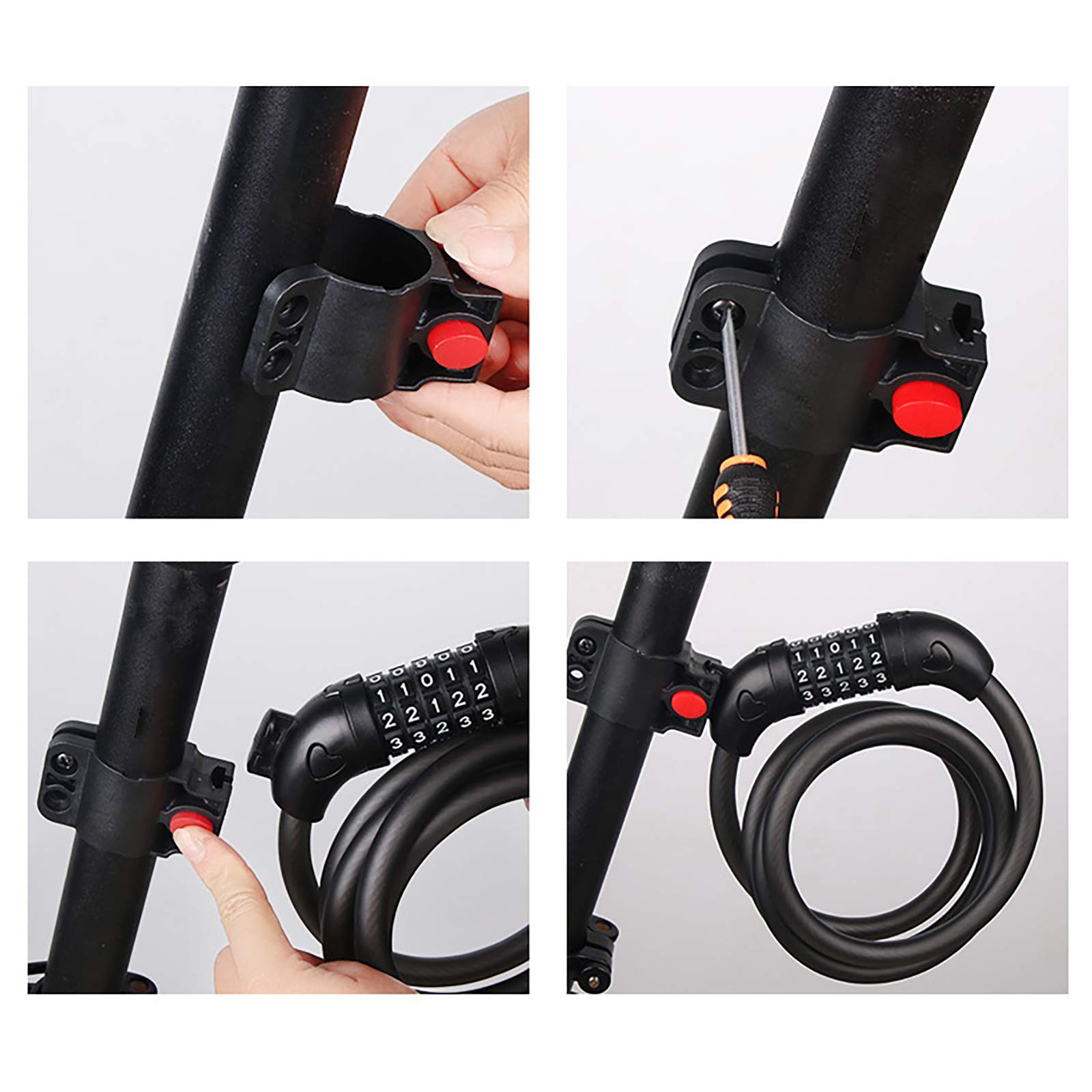 2Pcs Mountain Bike Lock Electric Motorcycle Lock Password Chain Lock Electric Car Cable Lock