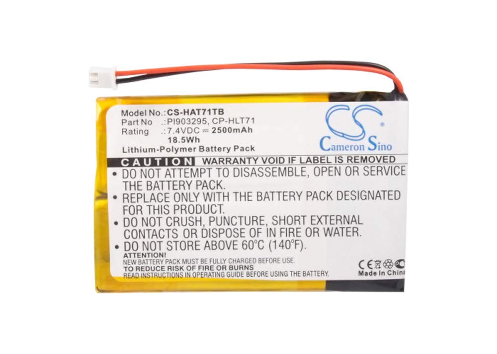 Replacement Battery for A1710130, ATSC710, TVS3970, 805-01-NL, HERLT71, HLT71, HLT71BAT, fits Part Number CP-HLT71, PL903295 DVB-T Cameron Sino CS-HAT71TB 7.4V Li-Polymer 2500mAh/18.5Wh