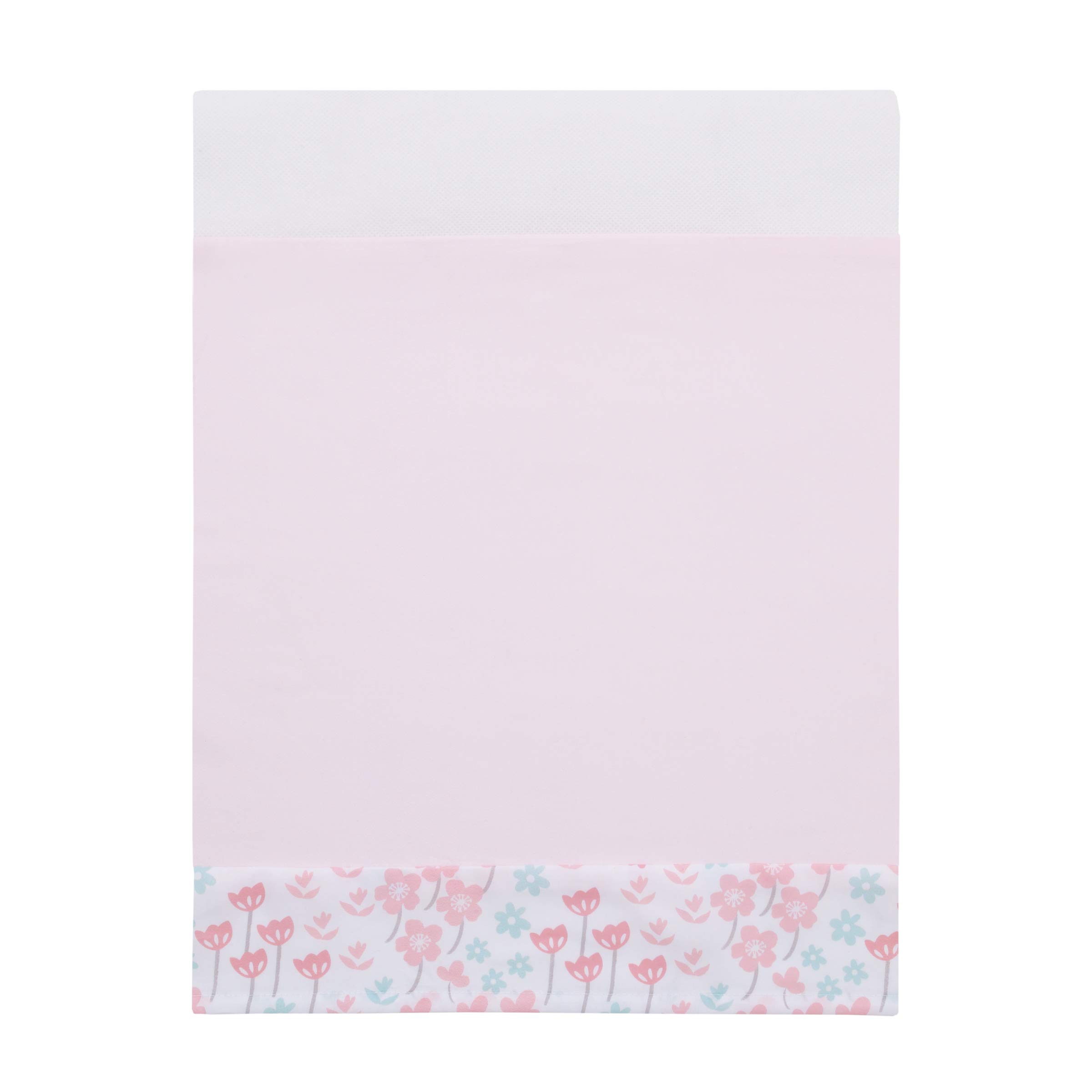 NoJo Sweet Forest Friends - Pink, Aqua, Grey & White 4Piece Nursery Crib Bedding Set - Comforter, Fitted Crib Sheet, Dust Ruffle, Diaper Stacker, Pink, Aqua, Grey, White