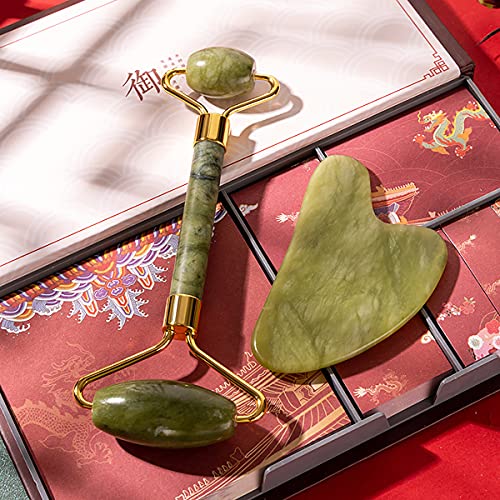 Women's Beauty Tools Jade Roller Two Piece Set Natural Jade For Face - Reduce Wrinkles and Age Puffy Eyes, Firms Skin