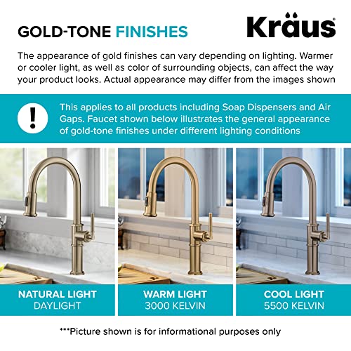 KRAUS Artec Pro 2-Function Commercial Style Pre-Rinse Kitchen Faucet with Pot Filler in Brushed Gold, KPF-1603BG (Pack of 3)