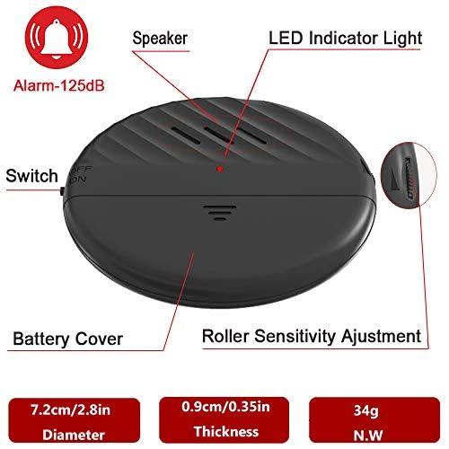 EverNary Window Vibration Alarm,125dB Loud Ultra-Slim Anti-Theft Alarm for Door and Window Glass Break Sensor Alert with Adjustable Sensitivity (5, Black)