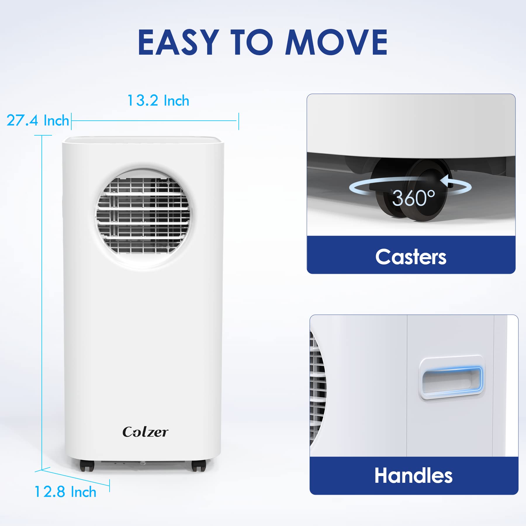 COLZER 10,000 BTU Portable Air Conditioner for 400 Sq Ft 3-in-1 Portable AC Unit with Remote Control for Large Room