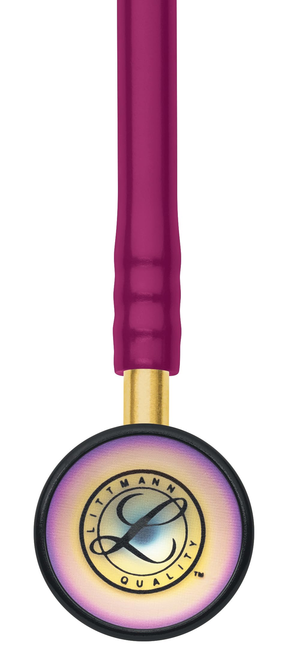 3M Littmann Classic II Infant Stethoscope, 2157, Stainless Steel Rainbow-Finish Chestpiece, 28" Raspberry Tube, Brass Stem, and Headset