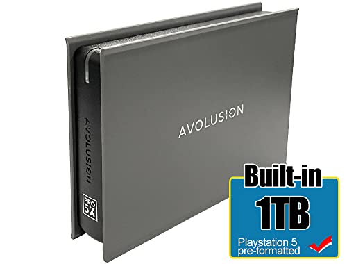 Avolusion Mini Pro-5X USB 3.0 Portable External Gaming Hard Drive - Grey (for PS5, Pre-Formatted) - 2 Year Warranty (1TB)