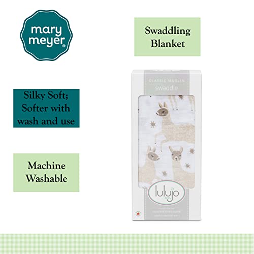 lulujo Baby 100% Cotton Muslin Swaddle Blanket, 47 x 47-Inches, Modern Llama (LJ464)