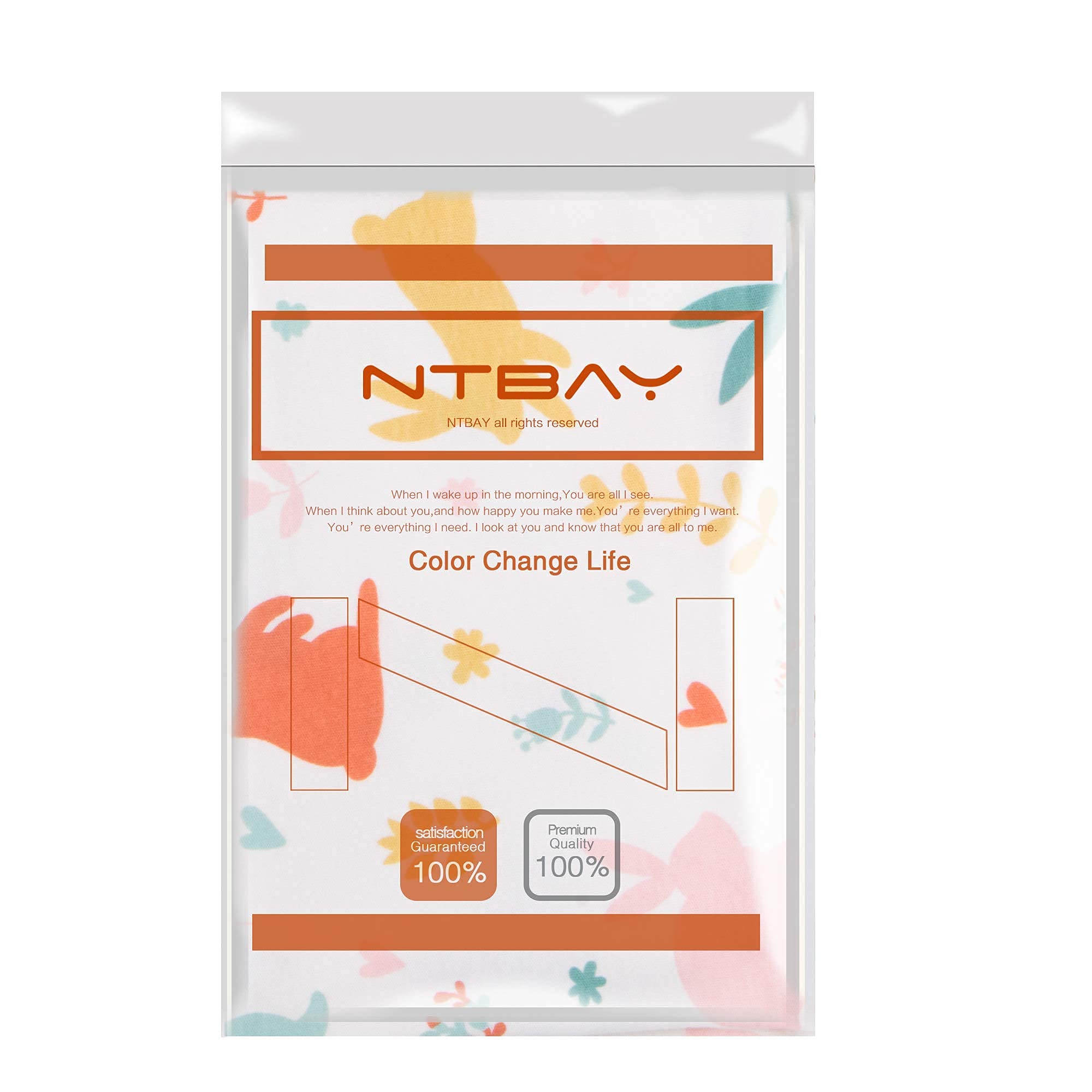 NTBAY Organic Cotton Toddler Pillowcases - Super Soft & Breathable Jersey Cotton Toddler Pillow Cases, 13βx18β Pillow Cases with Envelope Closure, Rabbits