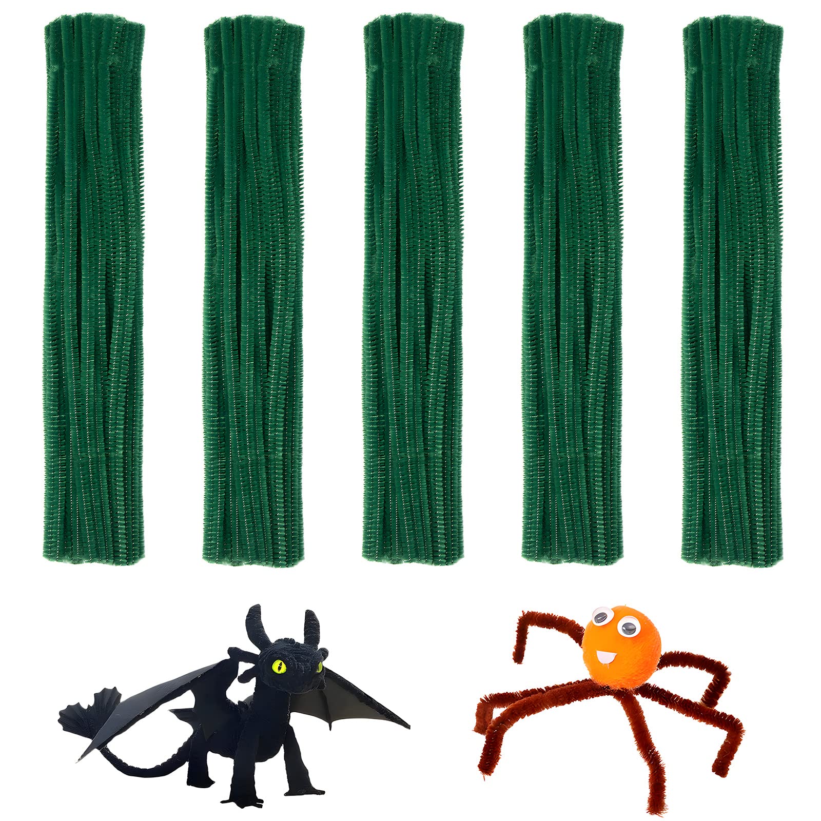 300 Pieces Black Pipe Cleaners Chenille Stem, Pipe Cleaners Craft for Kids DIY Art Supplies