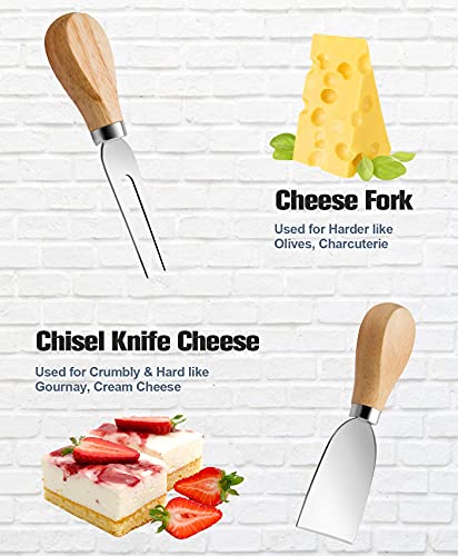 4PCS Cheese Knife Set, Besot Premium Stainless Steel Cheese Slices and Cutter Collection with Handle（Gift-ready) …