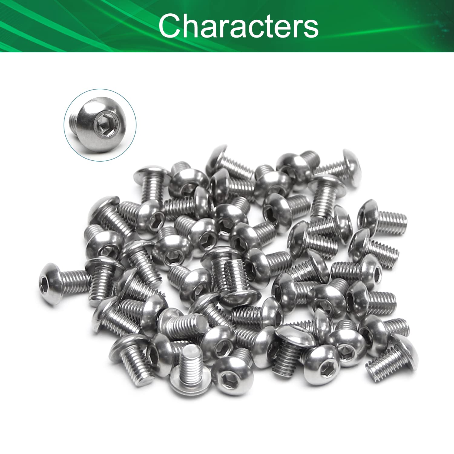 Yinpecly M5x8mm Hex Socket Head Machine Screws 304 Stainless Steel Inner Hex Socket Round Head Screw Fasteners Furniture Bolts Silver Tone 50Pcs