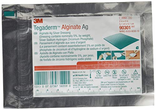 3M Tegaderm Alginate AG Silver Dressing, 2" Square, Box of 10
