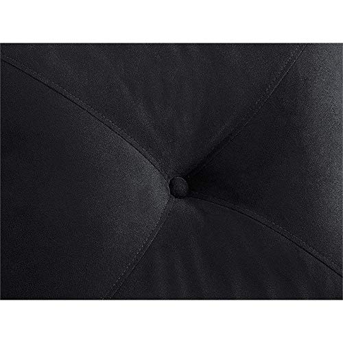 BOWERY HILL Microfiber Loveseat Couch in Black