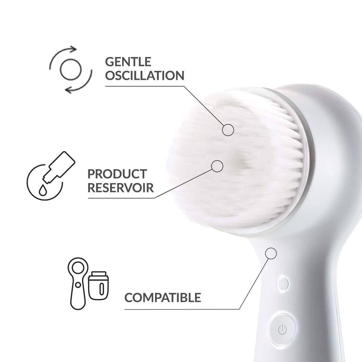 Facial Cleansing Brush Heads with Luxe Cashmere Face Brush Head | Super Soft, Suitable for Sensitive, Delicate and Dry Skin, 4pack
