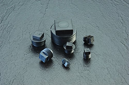Caplugs TPN-1-F – TPN Series – Square Head Threaded Plugs with Flange, 15 Pack, High-Density Polyethylene (PE-HD), Black, to Plug NPT Thread Size 1/8 – 27, Oil & Heat Tolerant (ZTP1F1KA1)