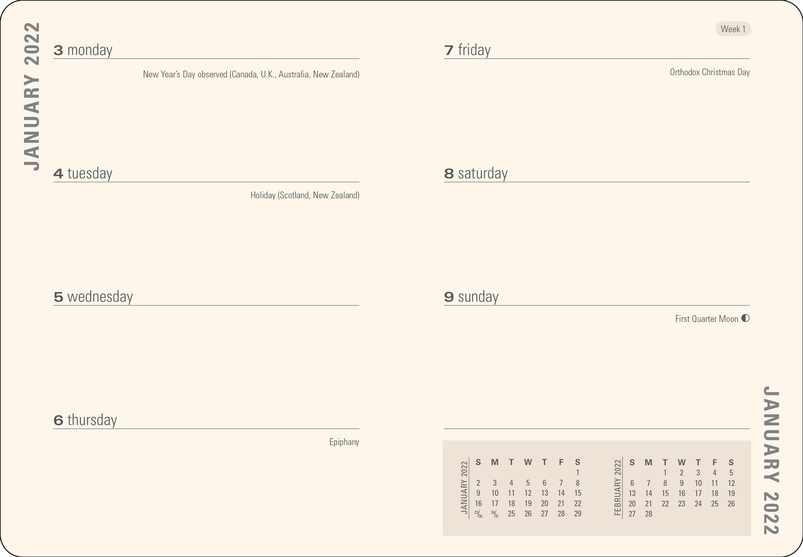 2022 Watercolor Garden Weekly Planner (16-Month Engagement Calendar)