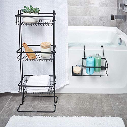 iDesign Metal Over the Bath Caddy Basket, The Everett Collection β 12.08β x 10.2β x 6.64β, Matte Black