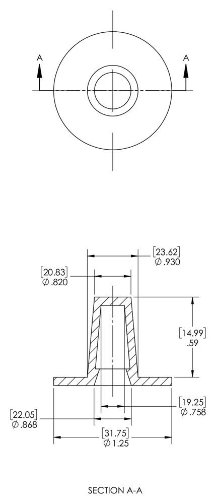 Caplugs W-11 W Series – Plastic Tapered Cap and Plug w/Wide Flanges 1000 Pack, Red LD-PE, Cap OD 0.758" x Plug ID 0.930" Threaded and Non-Threaded Protection, Masking, Finishing, Plating (99191350)