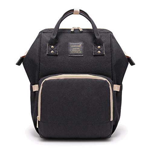 Yokstore Baby Diaper Bag Large Capacity Baby Backpack Bag Multi-Function Waterproof Travel Maternity Nappy Bag for Mom and Dad with Stroller Straps , Black ,Medium