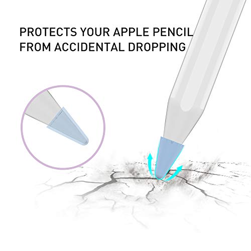 Delidigi 40 Pack Tips Cover for Apple Pencil 2nd Generation and 1st Gen Silicone Nibs Caps Writing Protection Accessories((Blue+ Black+Grey+ White,40Pack)