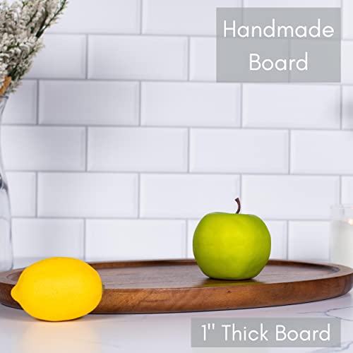 BirdRock Home 16.5" Acacia Oval Serving Platter | Charcuterie Board for Party Appetizers | Cheese Grazing Board | Kitchen Serving Platter | Espresso