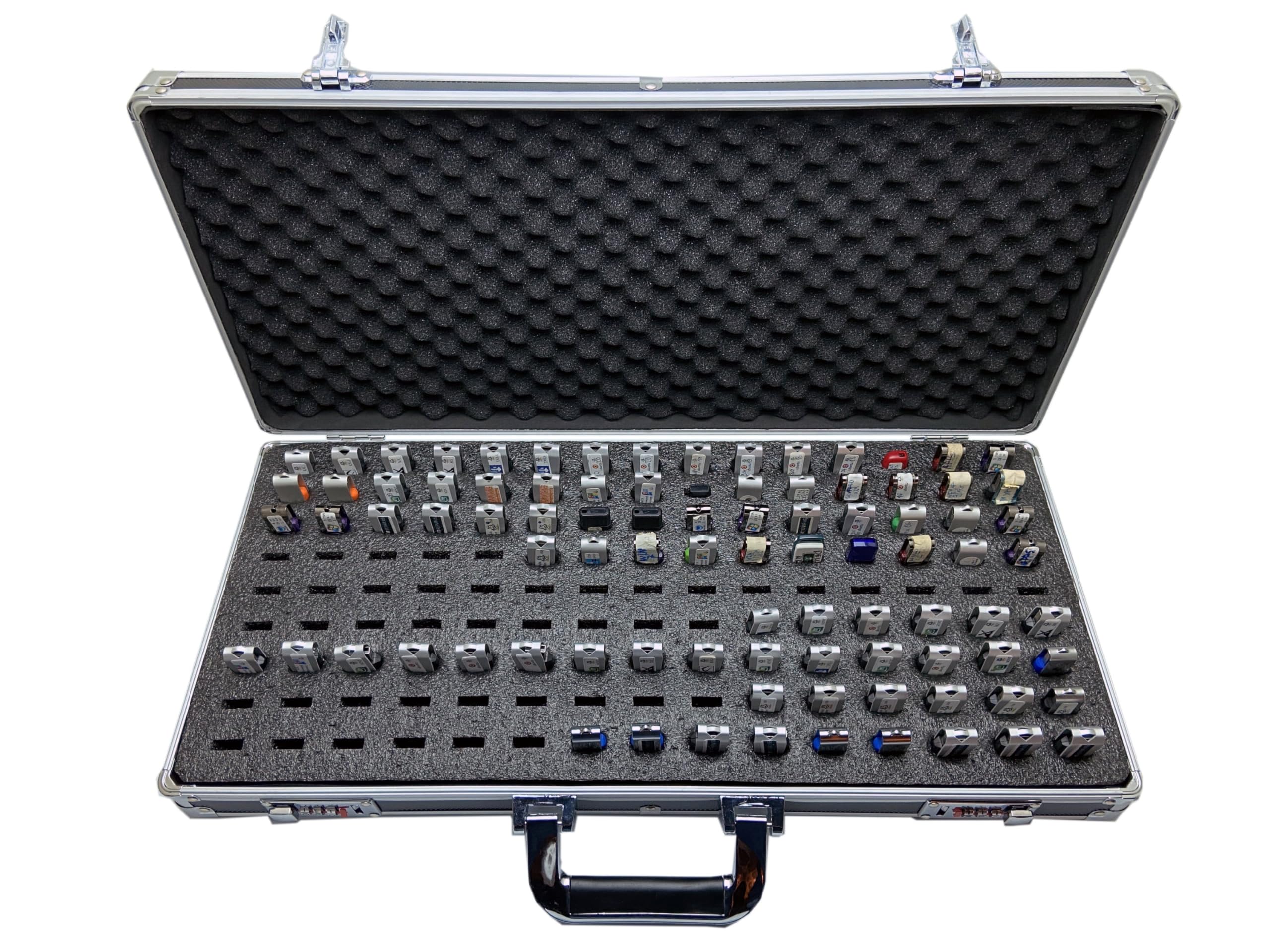 TECH STORE ON Flash USB Thumb Drive Holder Storage Organizer Case with Swivel Handle | Antistatic and Shockproof (aluminum, huge, holds 130 USB slots)