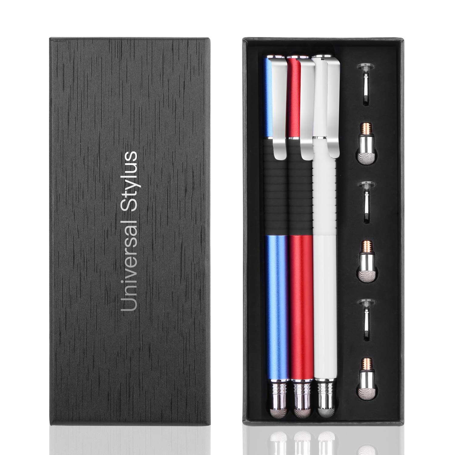 Waysse 3 Stylus Pens for Touch Screens, Capacitive Pen High Sensitivity & Fine Point, Universal Stylus with Clear Disc for iPhone X/8/8plus iPad/iPad Pro/iPad Mini and All Capacitive Touch Screens