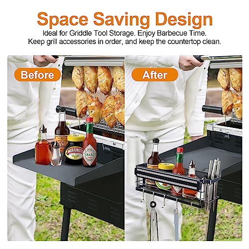 KOCZIL Griddle Caddy for Blackstone 28"/36", Blackstone Caddy Space Saving BBQ Accessories Organize, Grill Caddy for Outdoor Grill, Includes Magnetic Grill Tool Holder, Knife Holder,Paper Towel Holder