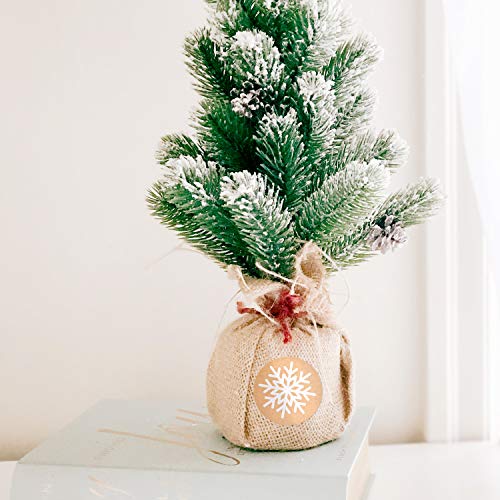 660 Pieces Snowflake Stickers,Christmas Stickers 1.5" Round Kraft Paper Snowflake Label for Envelope,Candy Bag or Gifts