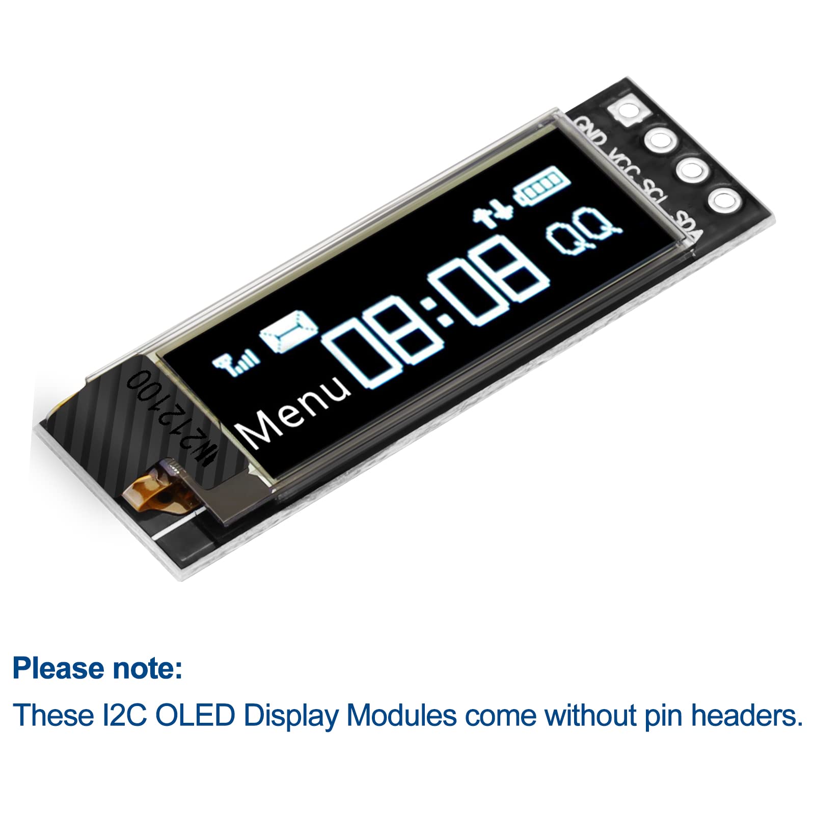 MakerFocus 2pcs I2C OLED Display Module 0.91 Inch I2C SSD1306 OLED Display Module White I2C OLED Screen Driver DC 3.3V~5V for Arduino ESP8266 ESP32 STM32