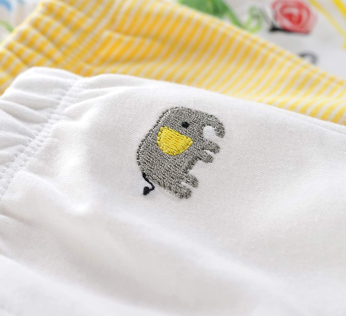 QGAKAGO Newborn Baby Footed Pants 3 Pack Cotton Casual Leggings Pants 0-12 Months (0-3 Months,Elephant)