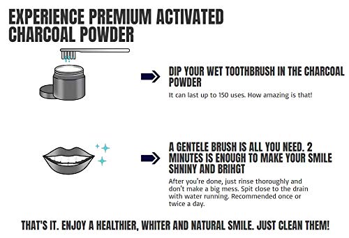 Premium Activated Charcoal Teeth Whitening Powder by Black Rabbit - Fluoride Free 30g/1.06oz